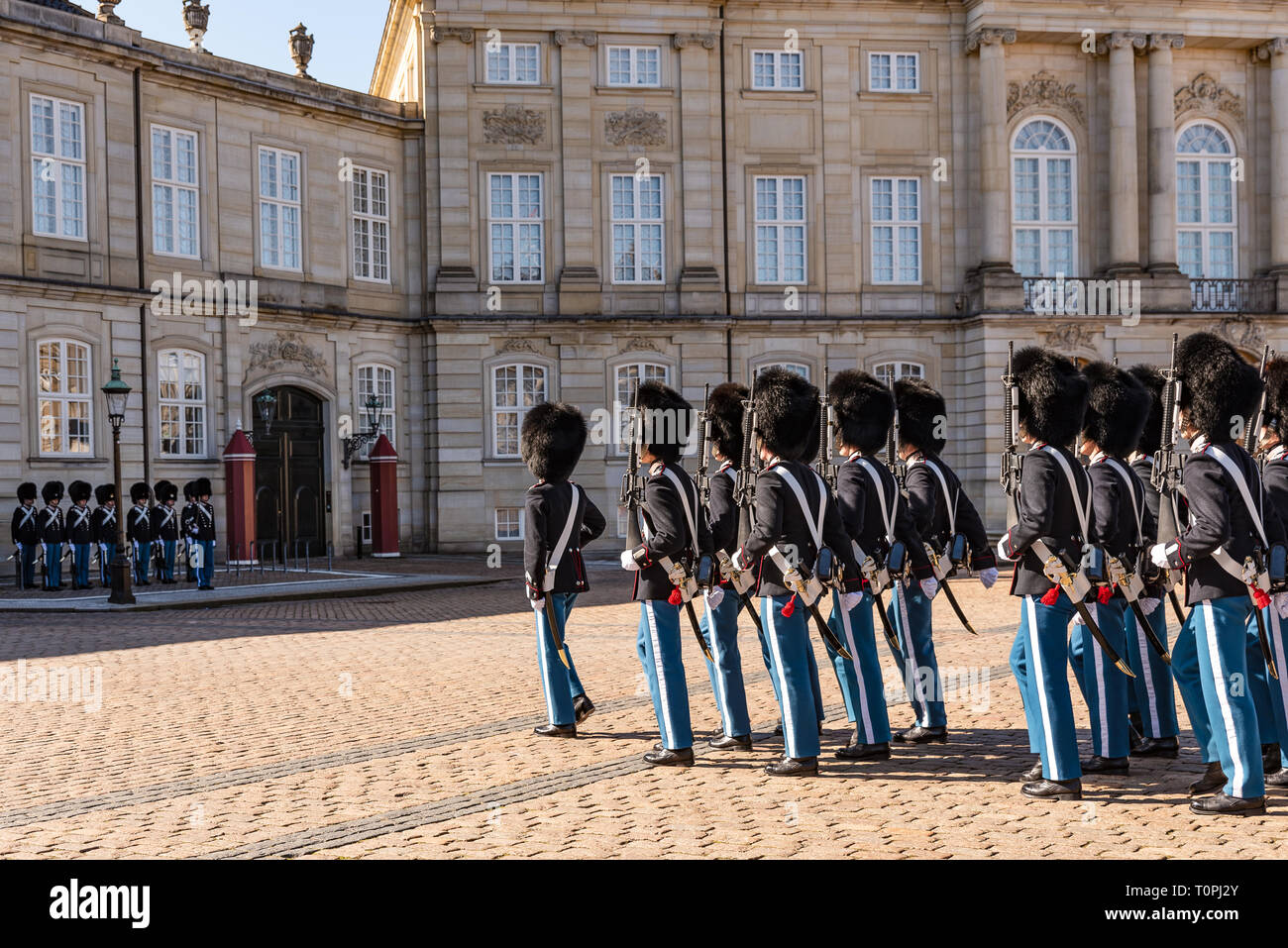 Copenhagen, Denmark - March 19, 2019: the Royal Life Guards (Den ...