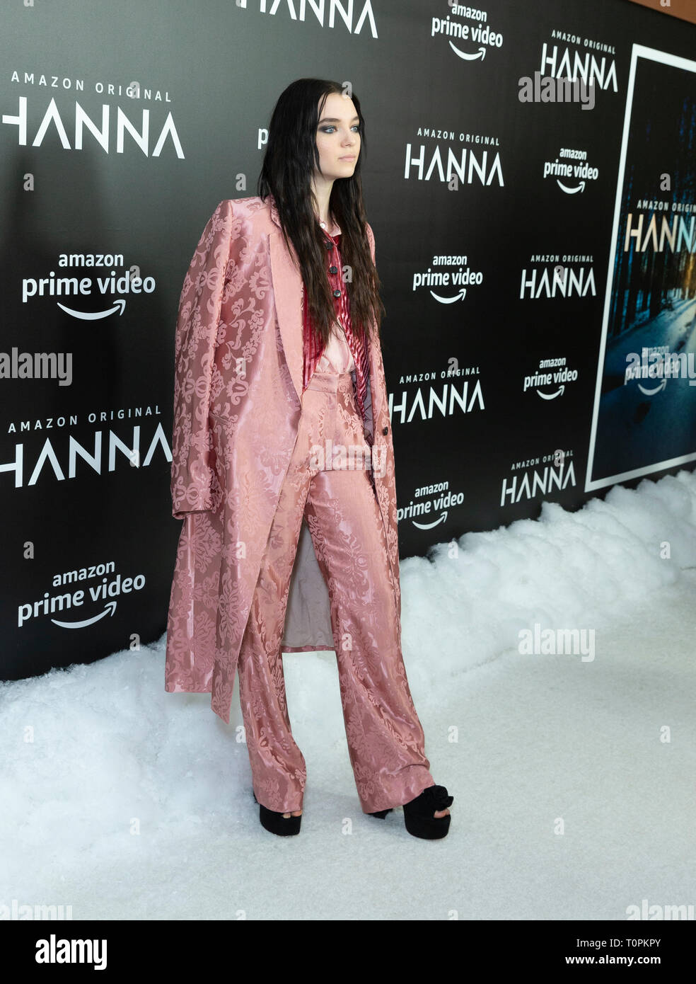 New York, NY - March 21, 2019: Esme Creed-Miles wearing dress by Ann ...