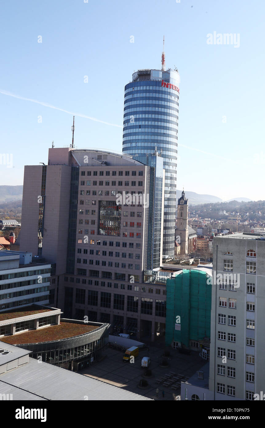 Jena, Germany. 21st Mar, 2019. The Intershop Tower, headquarters of ...