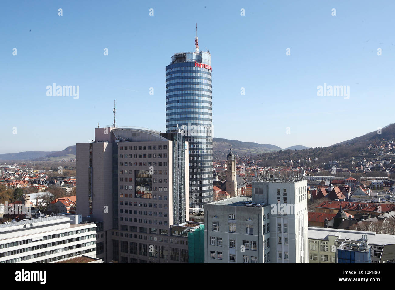 Jena, Germany. 21st Mar, 2019. The Intershop Tower, headquarters of ...