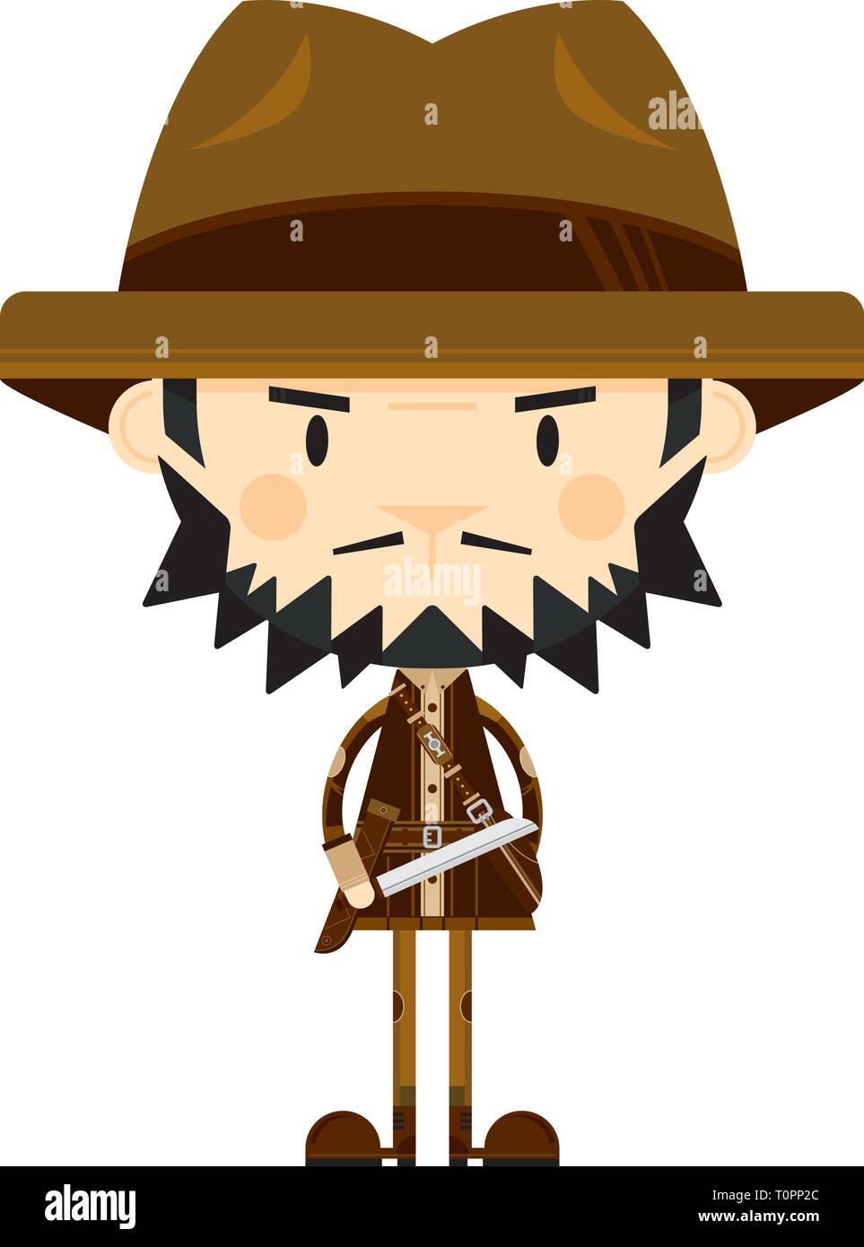 Cute Cartoon Safari Explorer with Machete Stock Vector Image & Art - Alamy