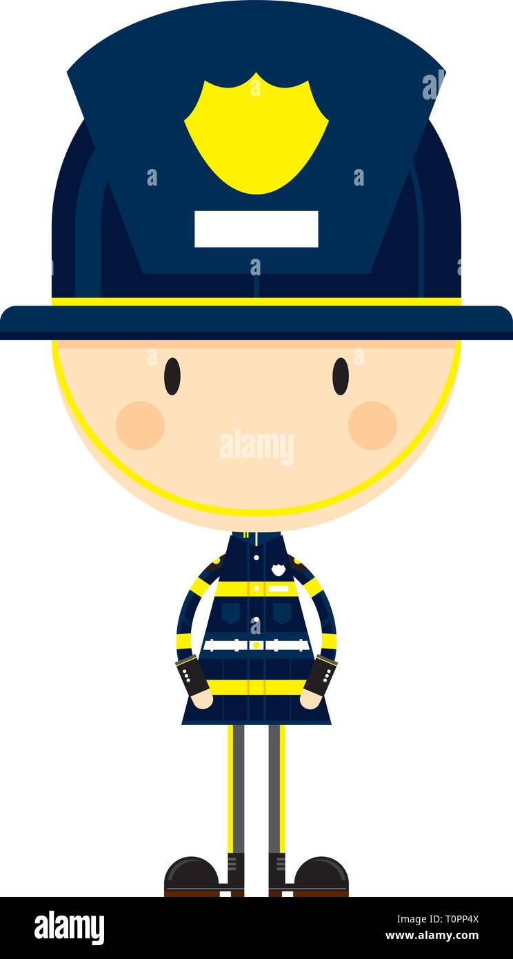 Cute Cartoon Fireman - Firefighter Character Stock Vector Image & Art ...