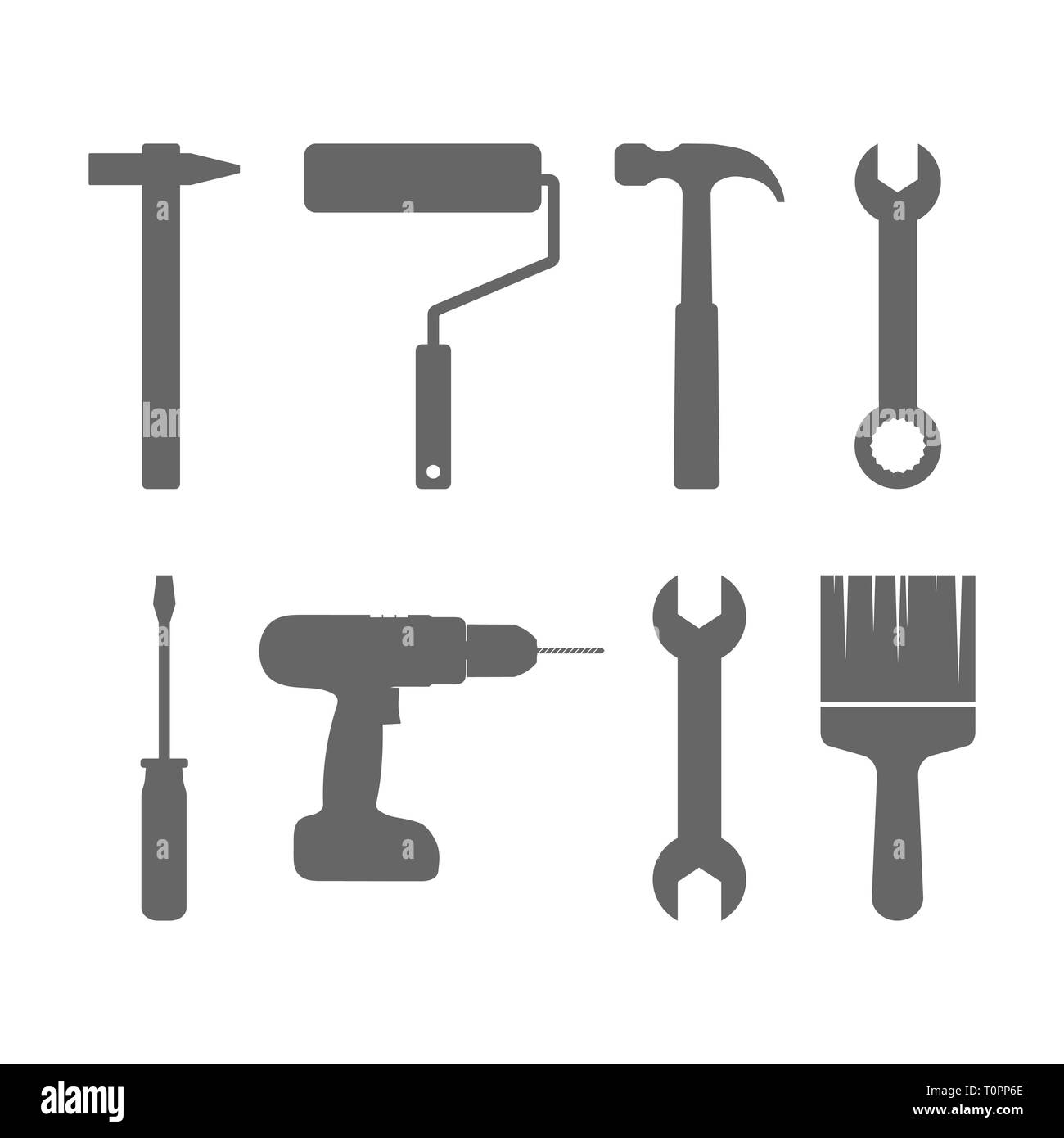 Tools icon set. Vector illustration flat Stock Vector Image & Art - Alamy