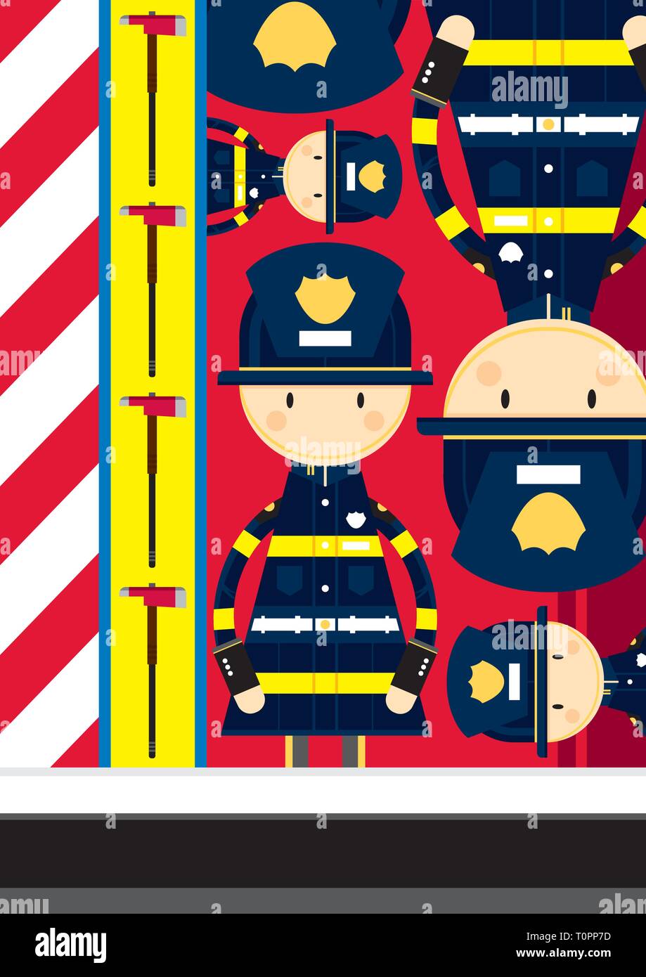 Cute Cartoon Fireman - Firefighter Character Stock Vector Image & Art ...