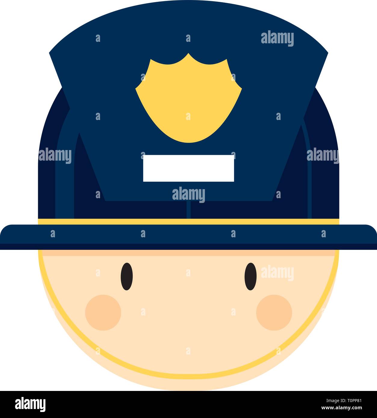 Cute Cartoon Fireman Face Stock Vector Image & Art - Alamy