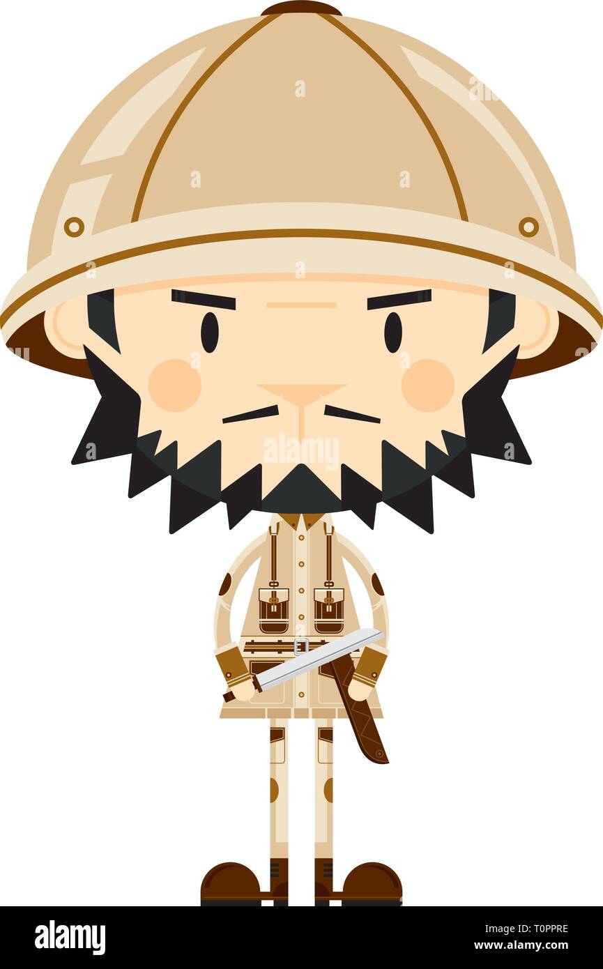 Cute Cartoon Safari Explorer with Machete Stock Vector Image & Art - Alamy