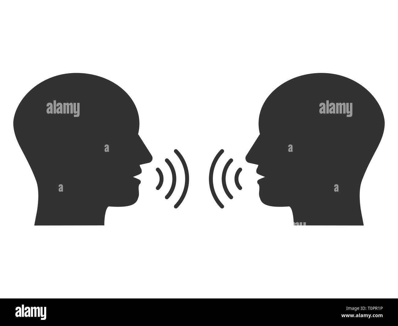 Vector illustration, flat design. Head talk speaking icon Stock Vector ...