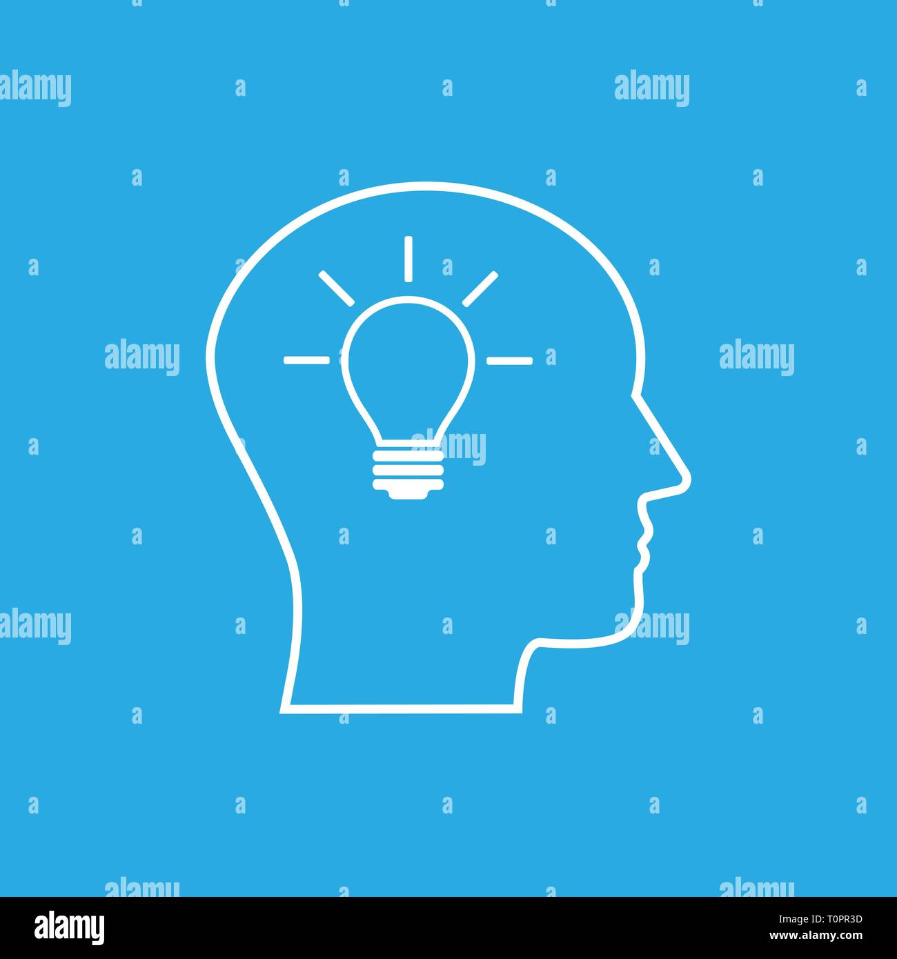 Vector illustration, flat design. Head idea icon Stock Vector Image ...