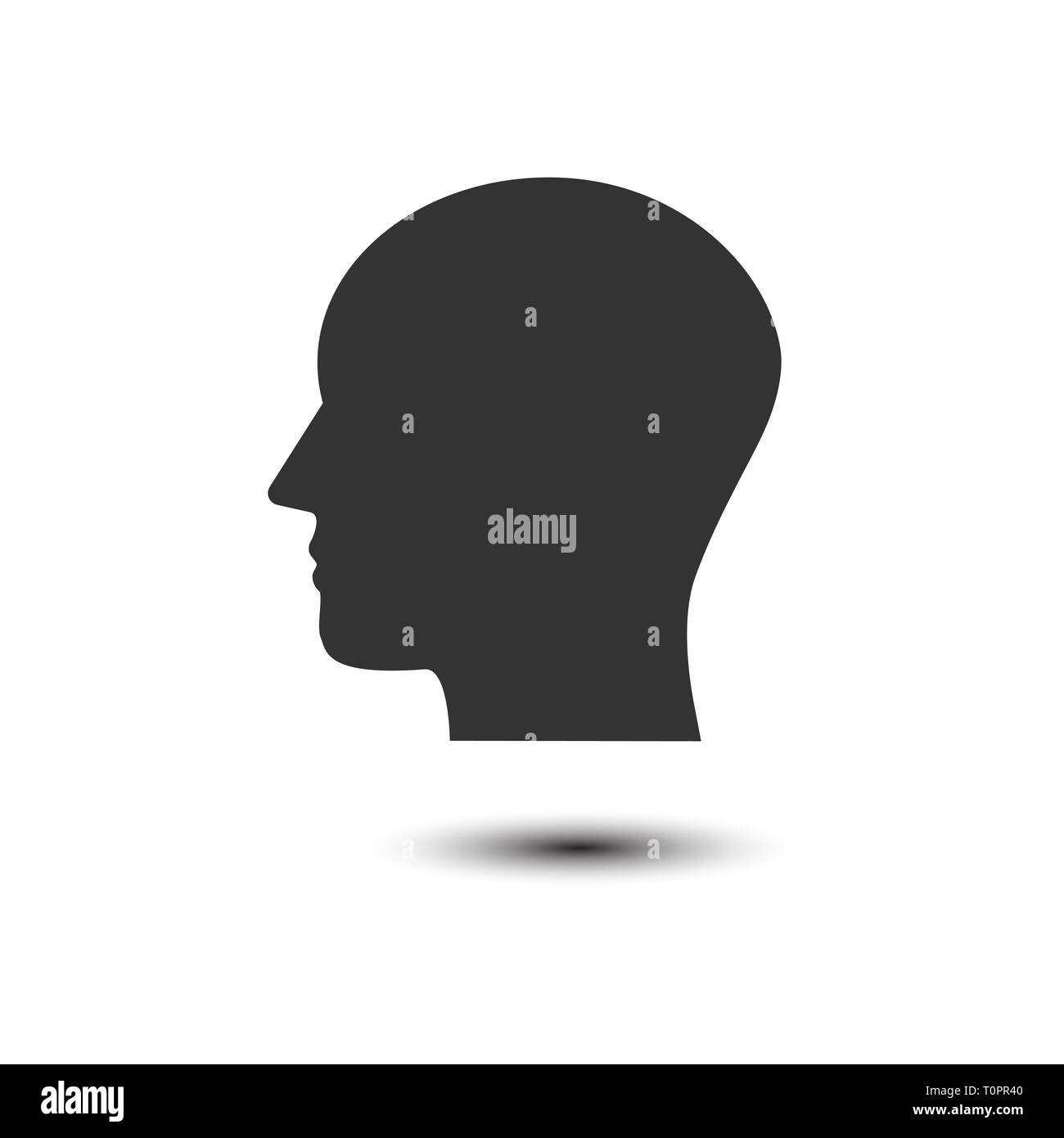 Boy head profile isolated icon Black and White Stock Photos & Images ...