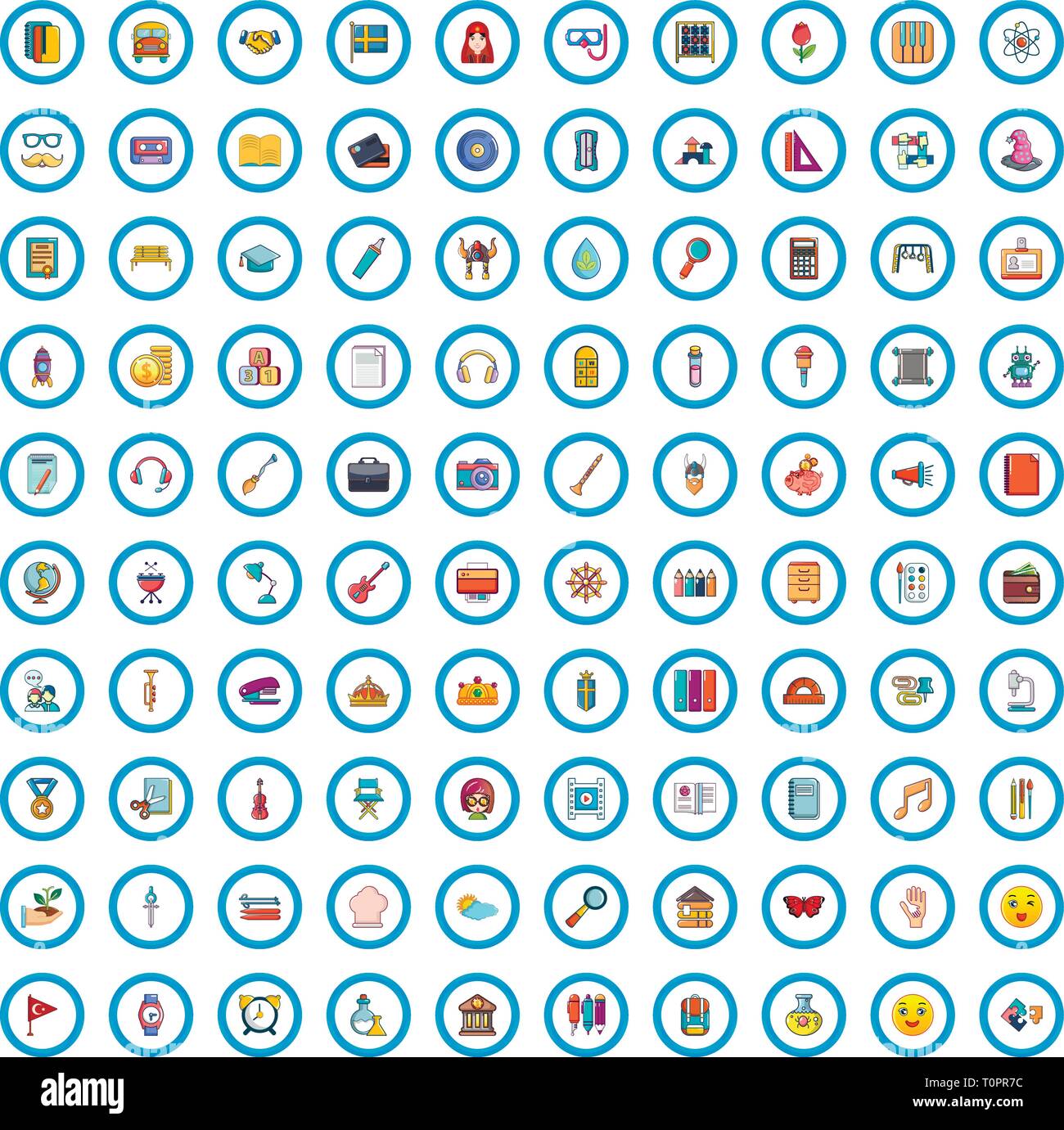 100 learning icons set, cartoon style Stock Vector Image & Art - Alamy