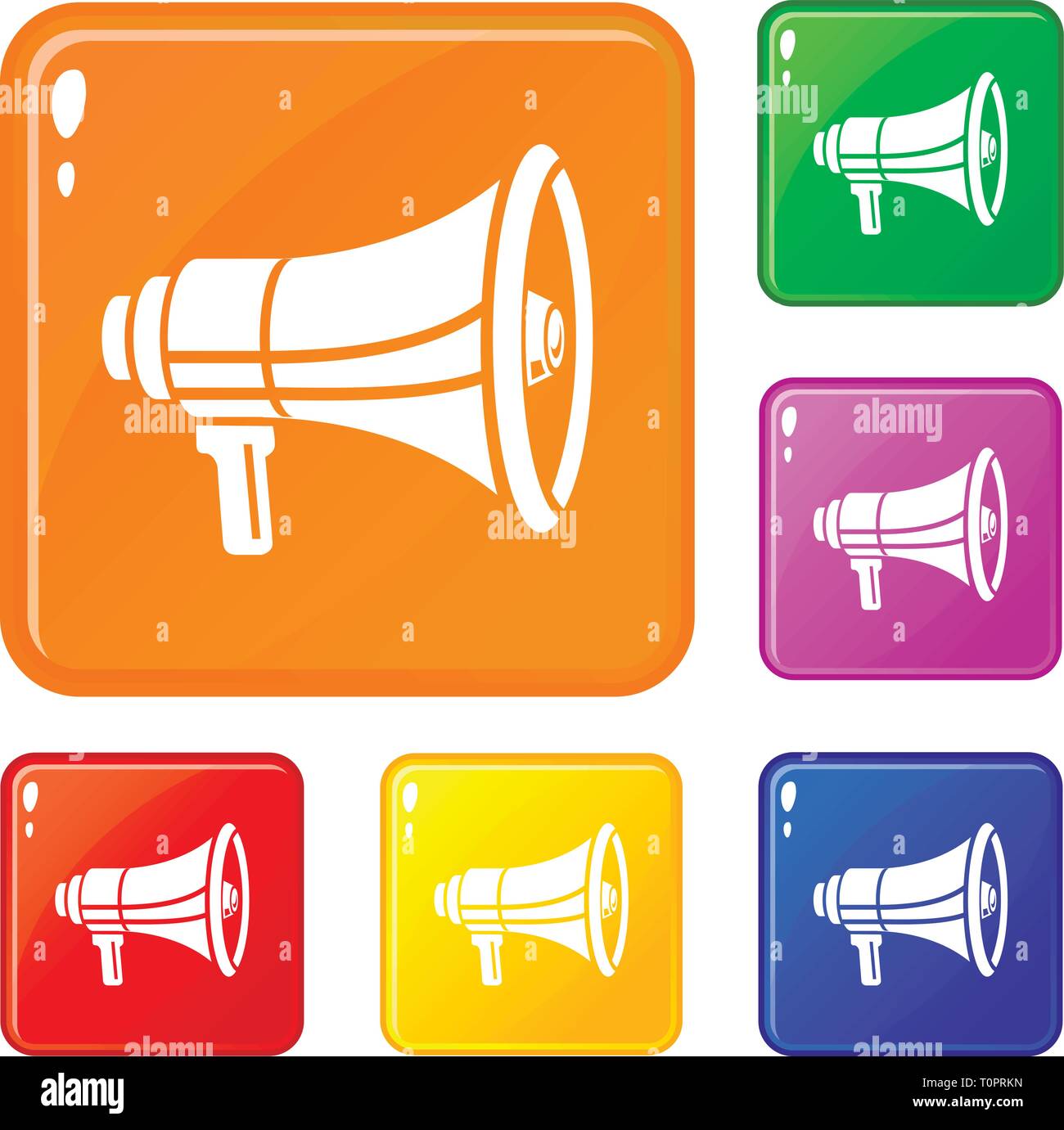 Hand holding megaphone set Stock Vector Images - Alamy