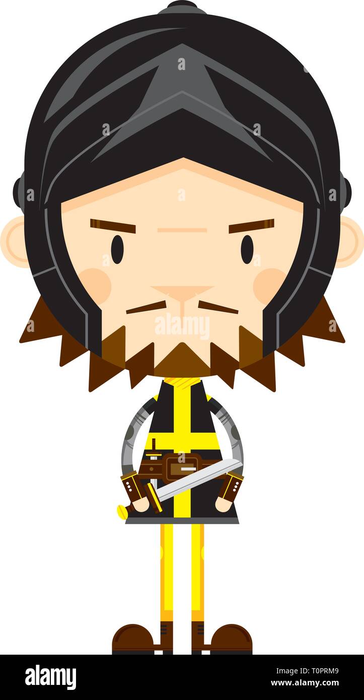 Cute Cartoon Medieval Knight with Sword Stock Vector Image & Art - Alamy