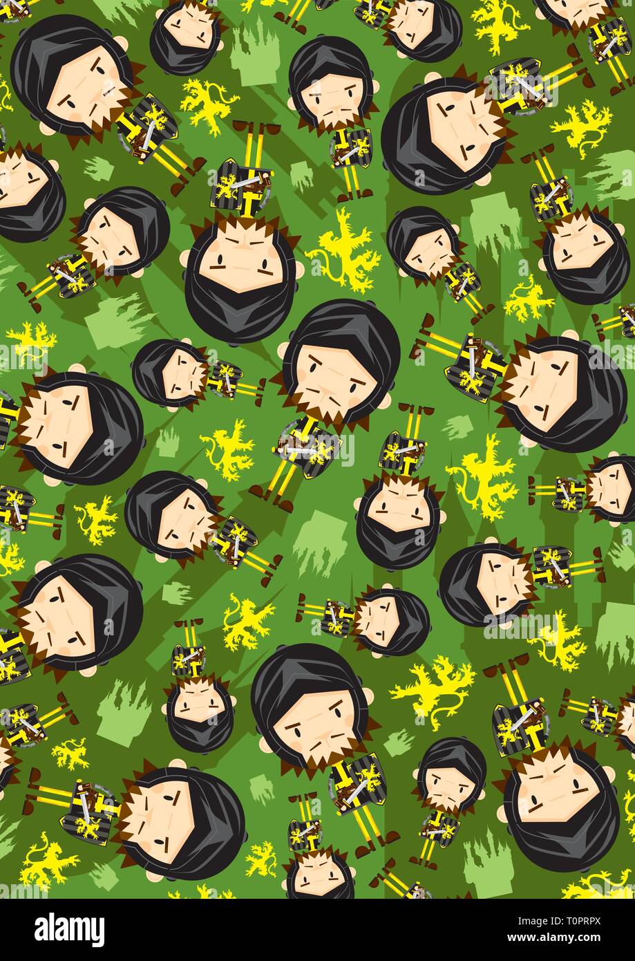 Cute Cartoon Medieval Crusader Knight Pattern Stock Vector Image & Art ...