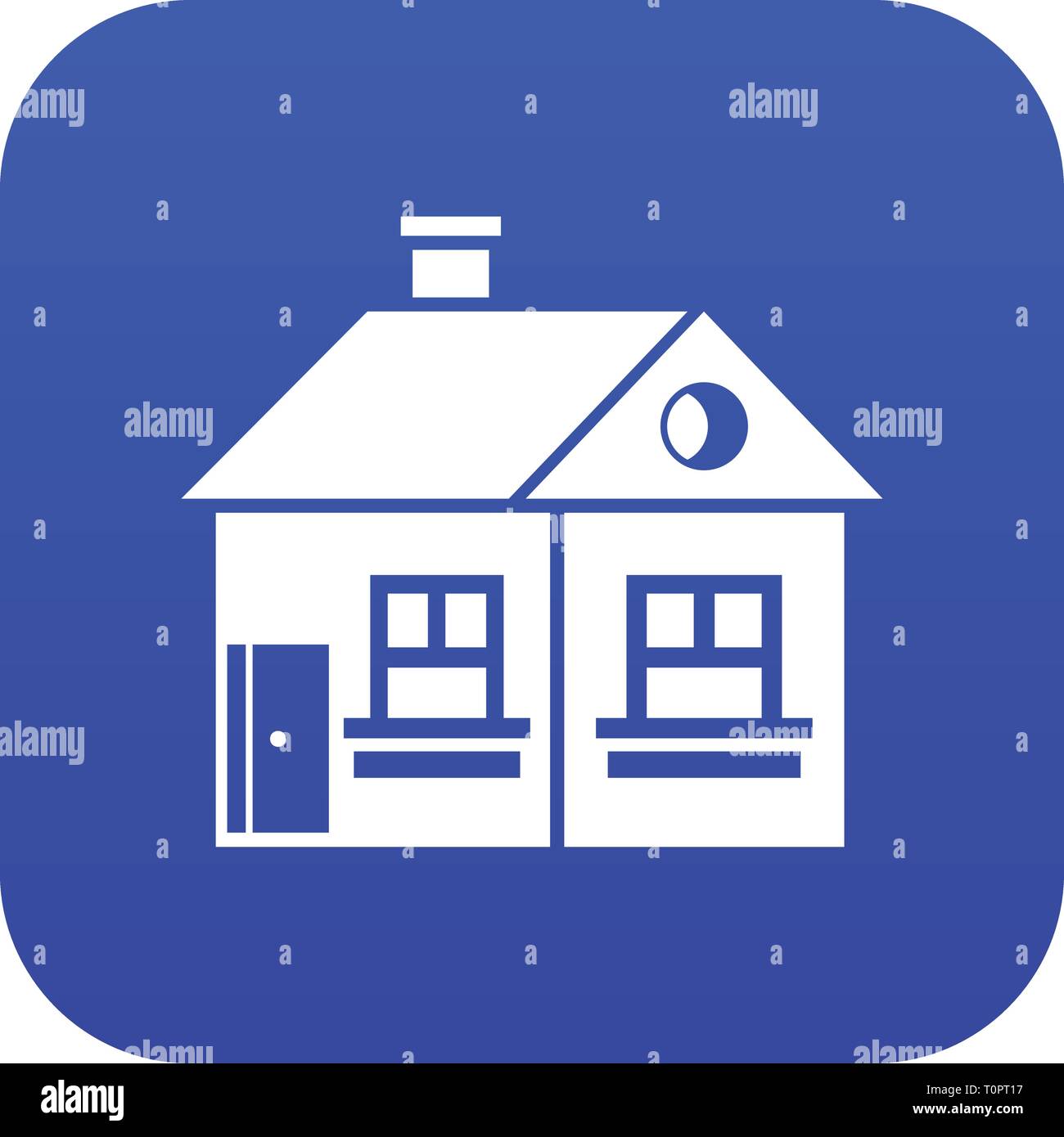 Large single-storey house icon digital blue Stock Vector Image & Art ...