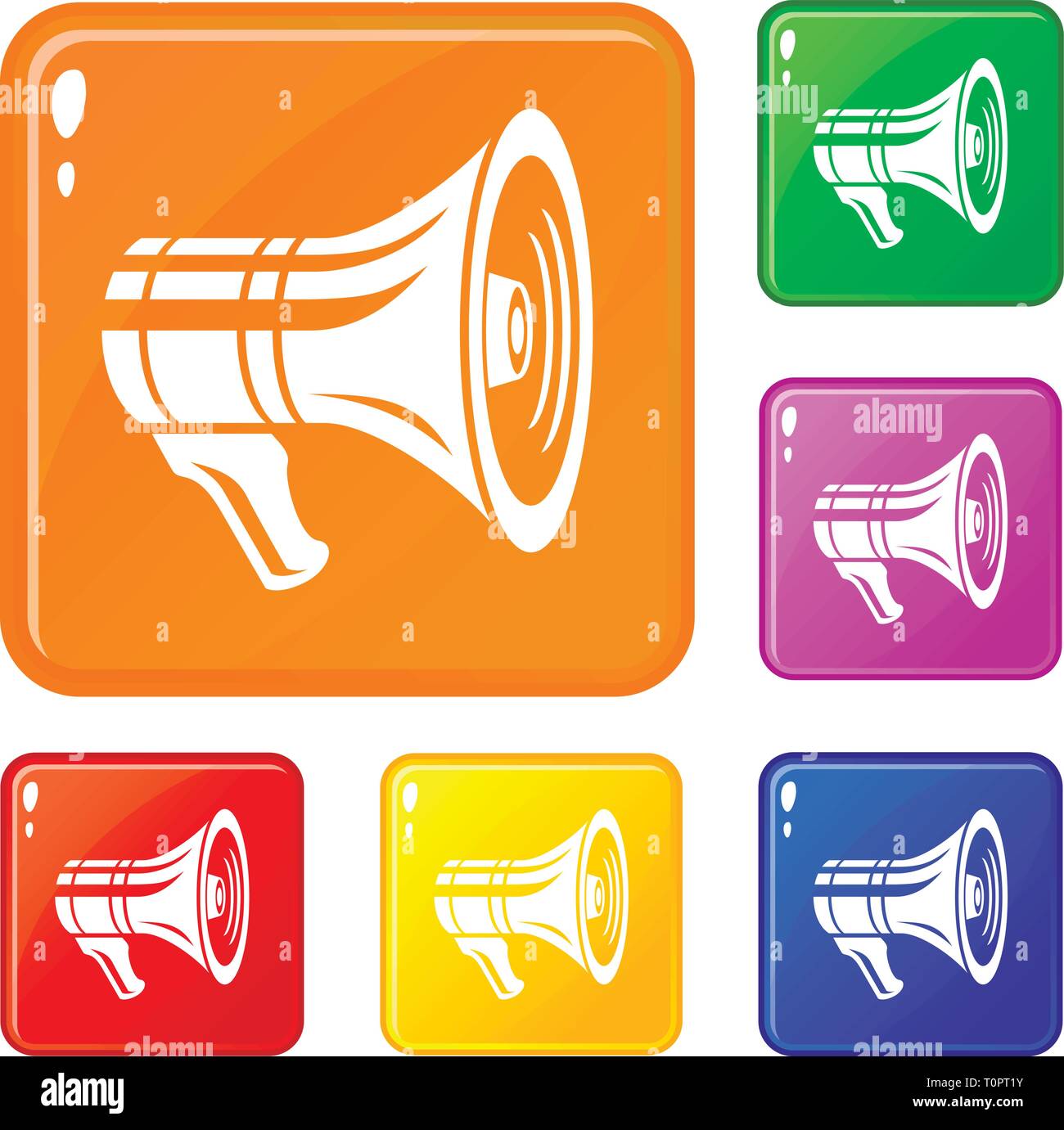 Media loudspeaker icons set vector color Stock Vector Image & Art - Alamy
