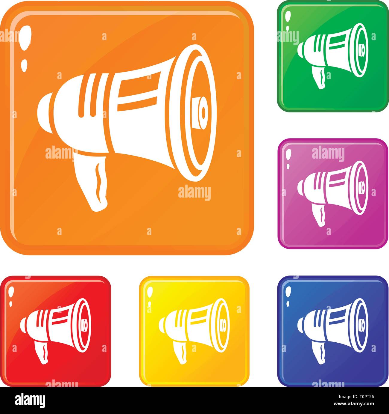 Bullhorn icons set vector color Stock Vector Image & Art - Alamy