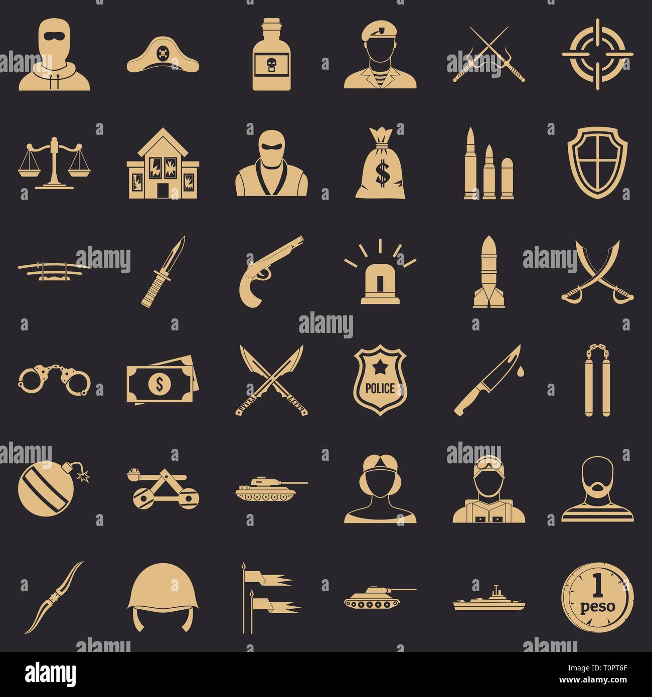 Soldier weapon icons set, simple style Stock Vector Image & Art - Alamy