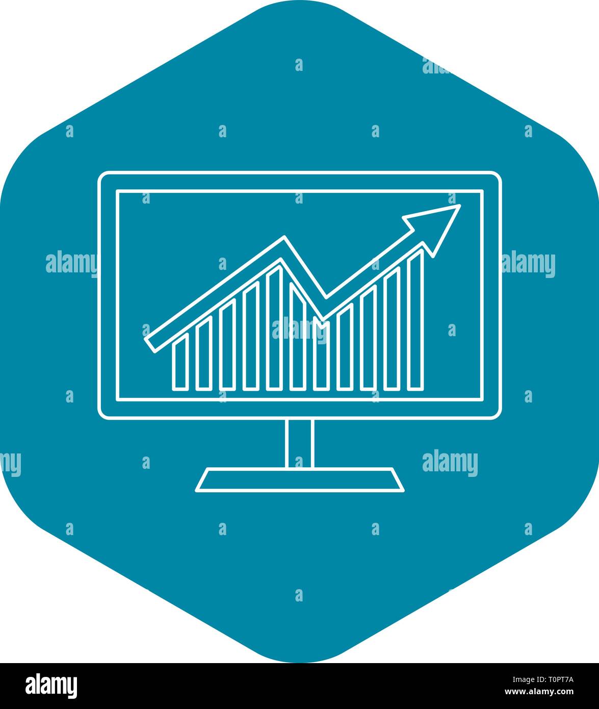 Statistics on monitor icon, outline style Stock Vector Image & Art - Alamy