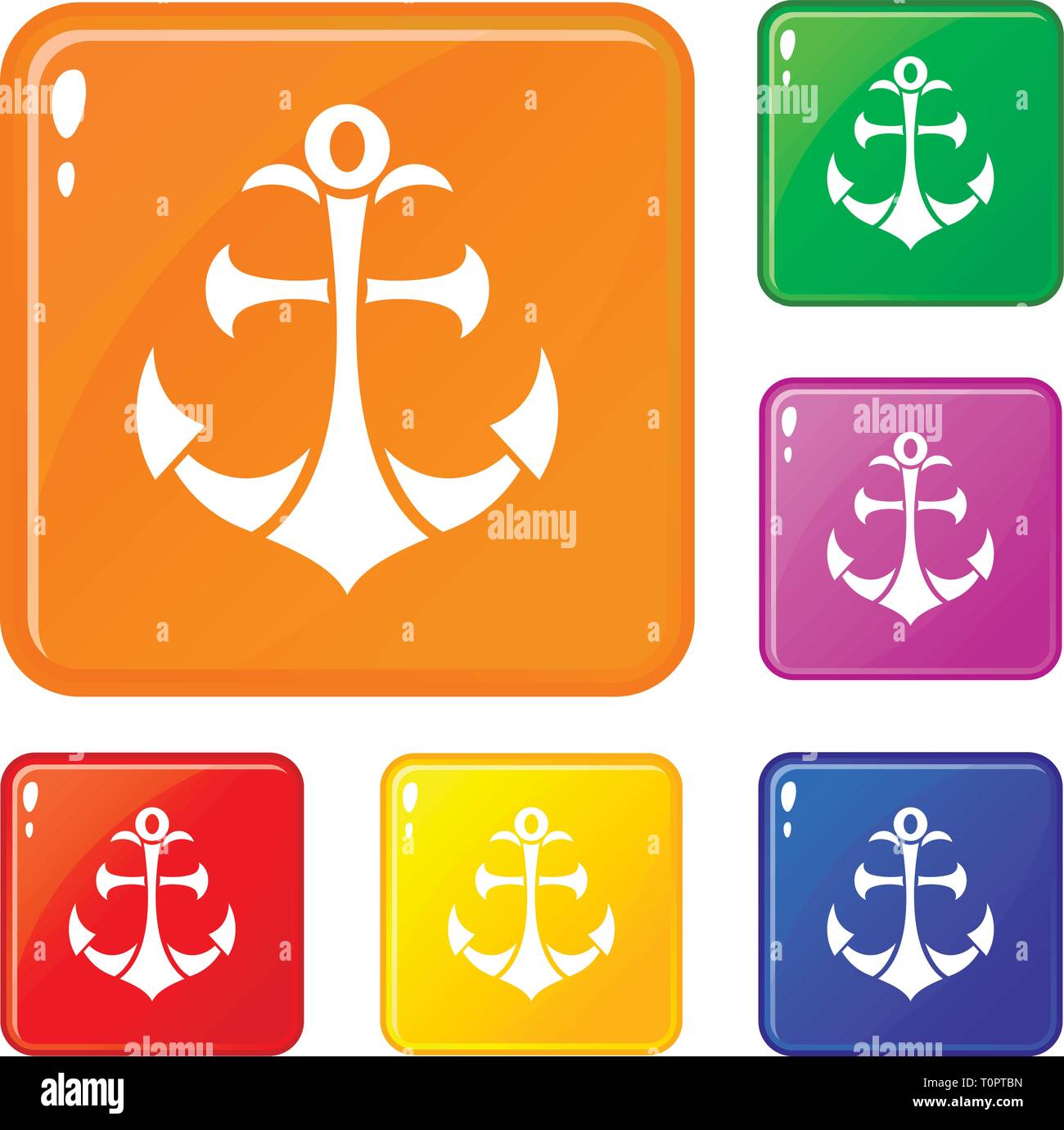 Anchor icons set vector color Stock Vector Image & Art - Alamy