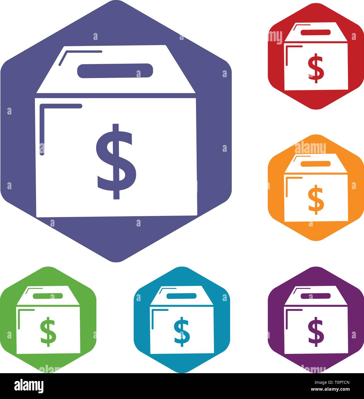 Box money icons vector hexahedron Stock Vector Image & Art - Alamy