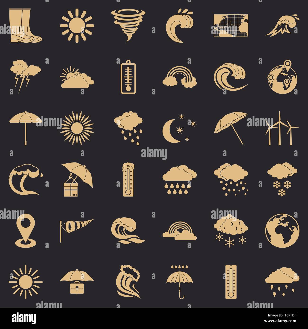 Bad weather icons set, simple style Stock Vector Image & Art - Alamy