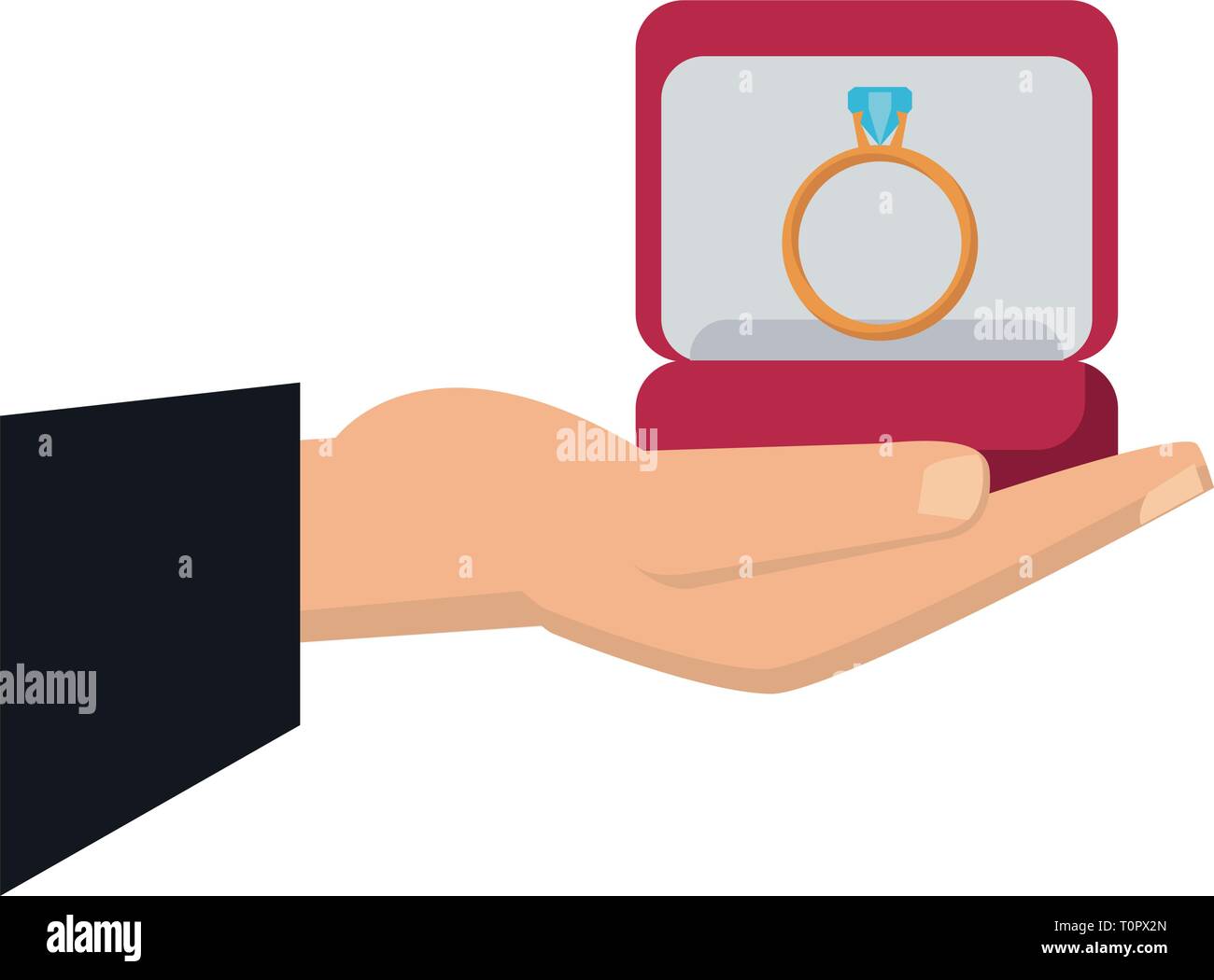 Hand holding box two Stock Vector Images - Alamy