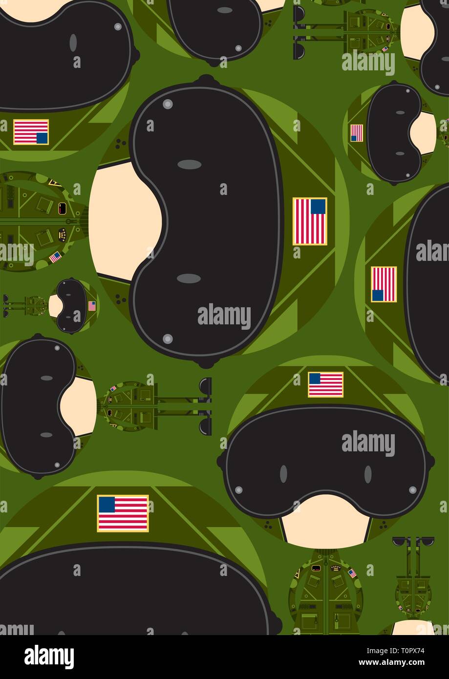Cartoon American Style Air Force Fighter Pilot Armed Forces Pattern ...
