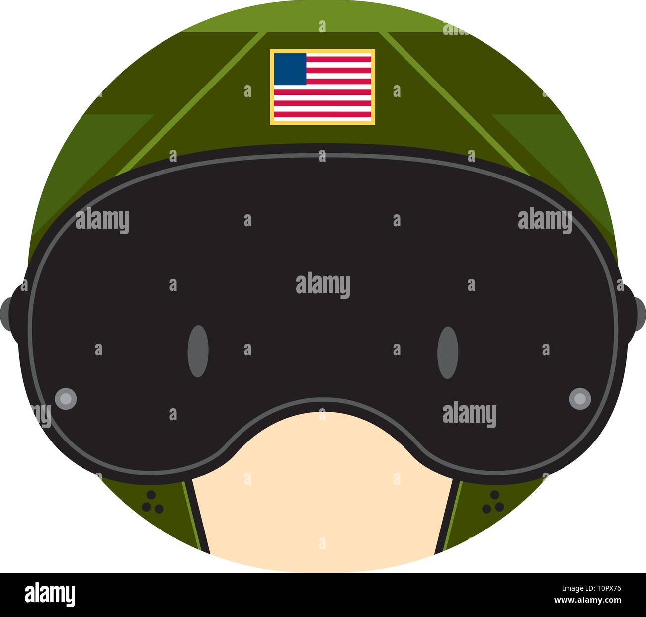 Cartoon American Style Air Force Fighter Pilot Head Stock Vector Image ...