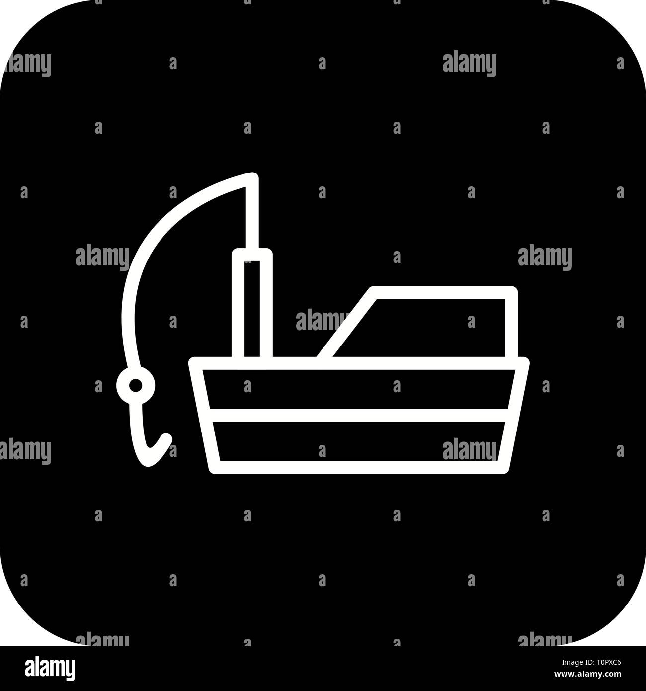 Illustration Fishing Boat Icon Stock Photo - Alamy
