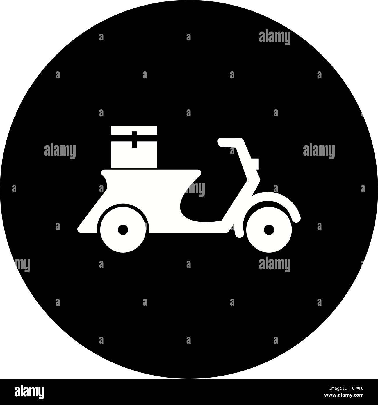 Illustration Delivery Motorbike Icon Stock Photo - Alamy