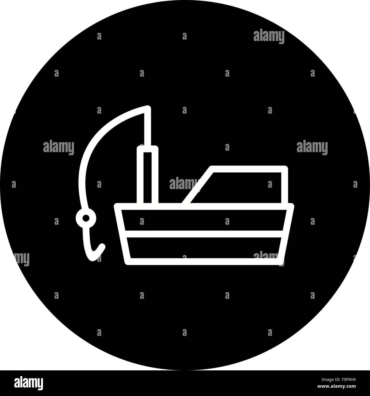 Illustration Fishing Boat Icon Stock Photo - Alamy