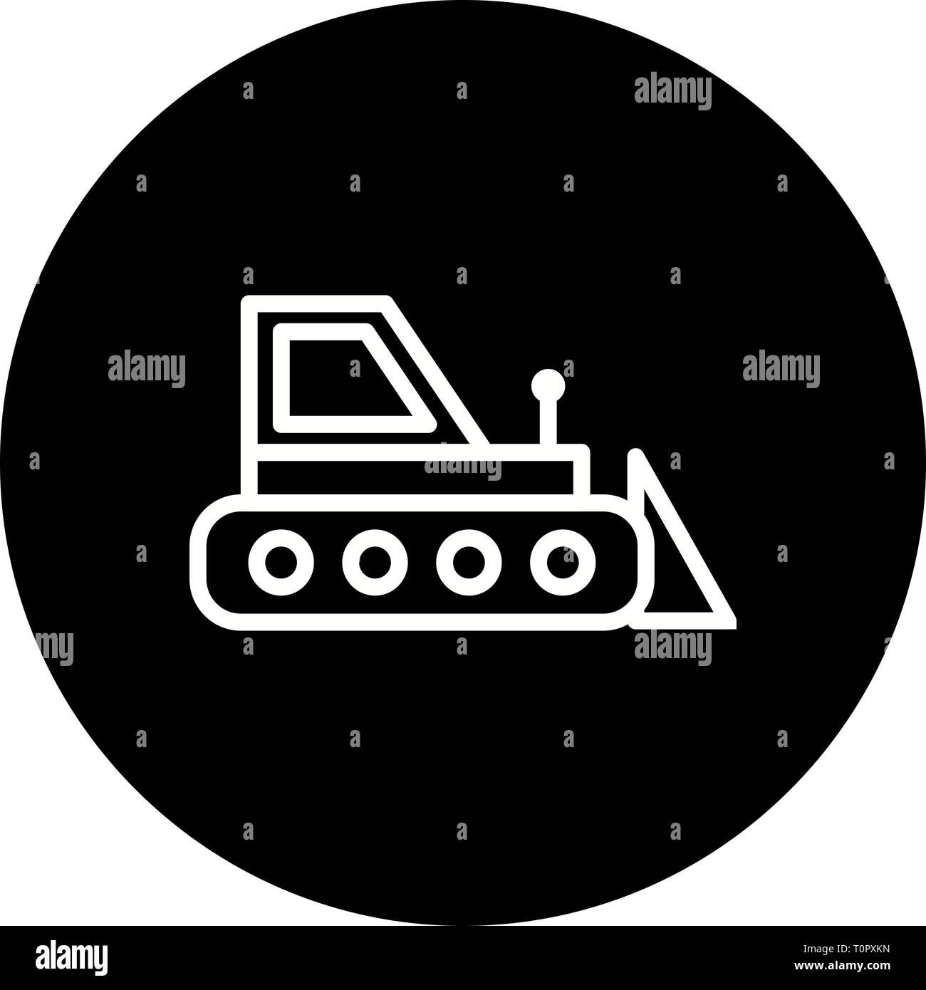 Illustration Bulldozer Icon Stock Photo - Alamy
