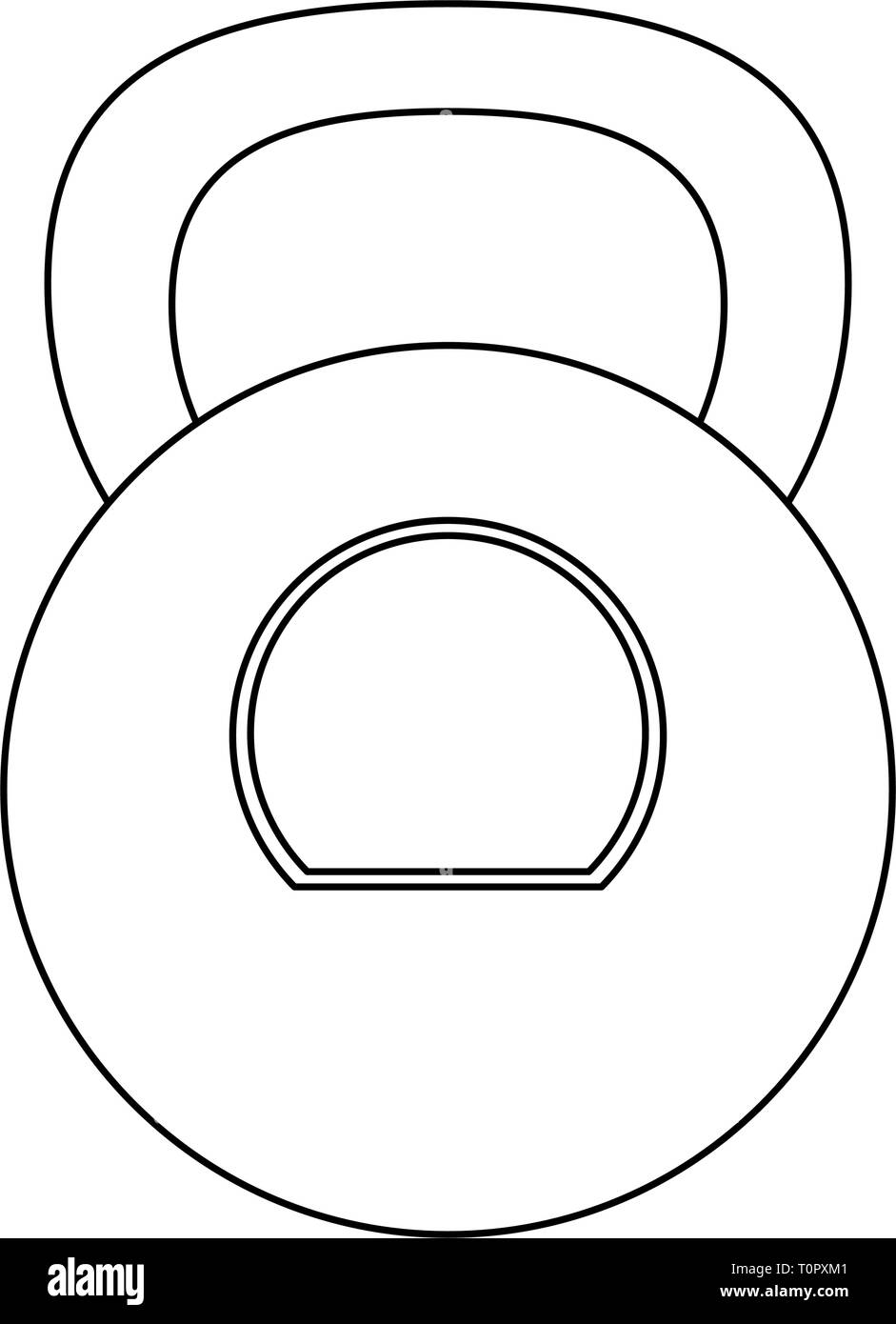 Fitness kettlebell symbol isolated in black and white Stock Vector ...