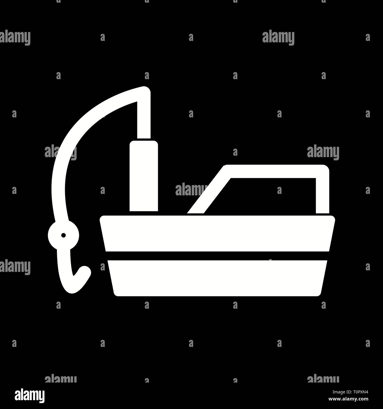 Illustration Fishing Boat Icon Stock Photo - Alamy