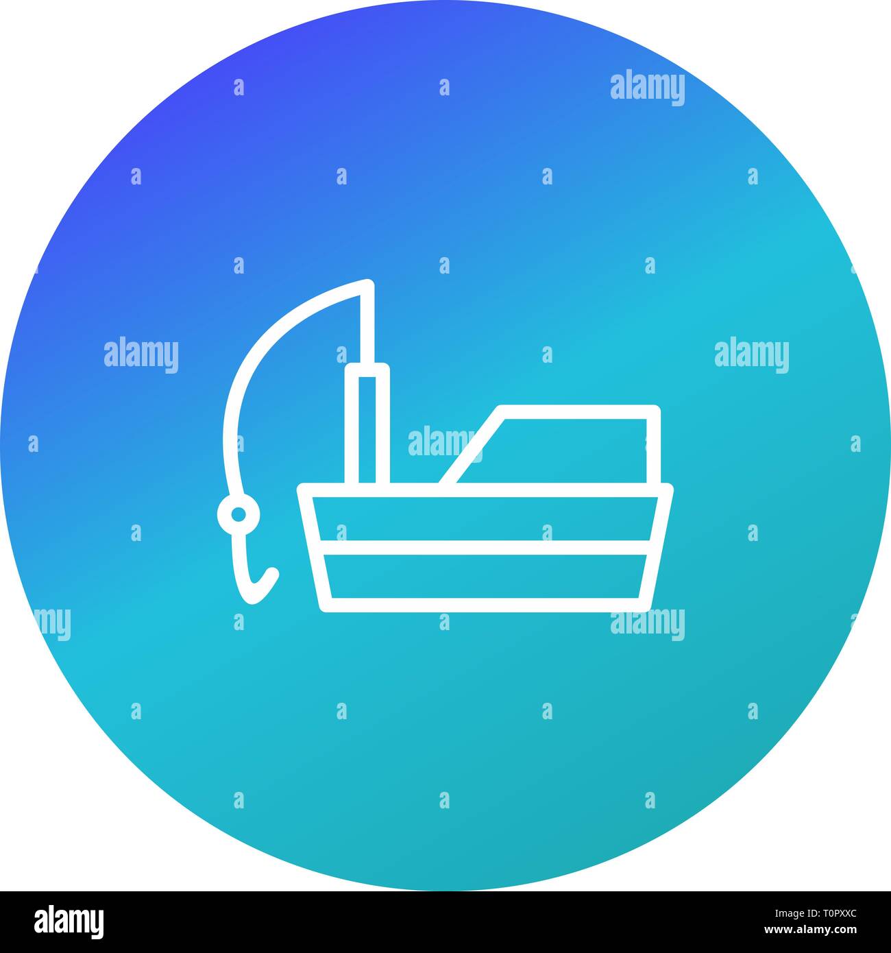 Illustration Fishing Boat Icon Stock Photo - Alamy
