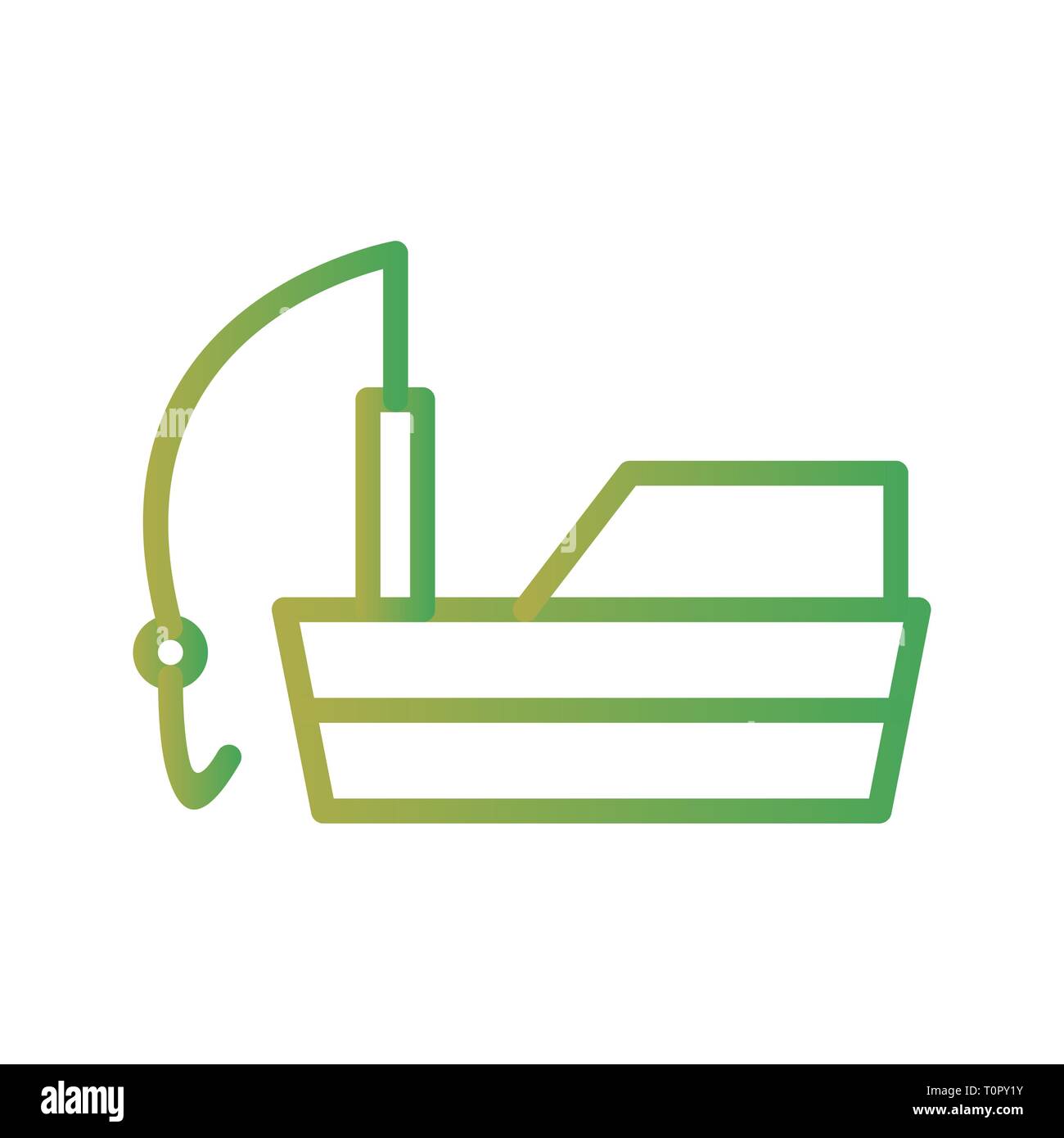 Illustration Fishing Boat Icon Stock Photo - Alamy