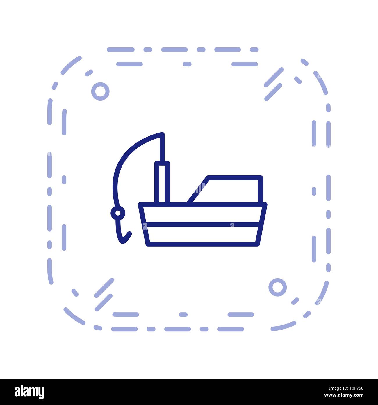 Illustration Fishing Boat Icon Stock Photo - Alamy