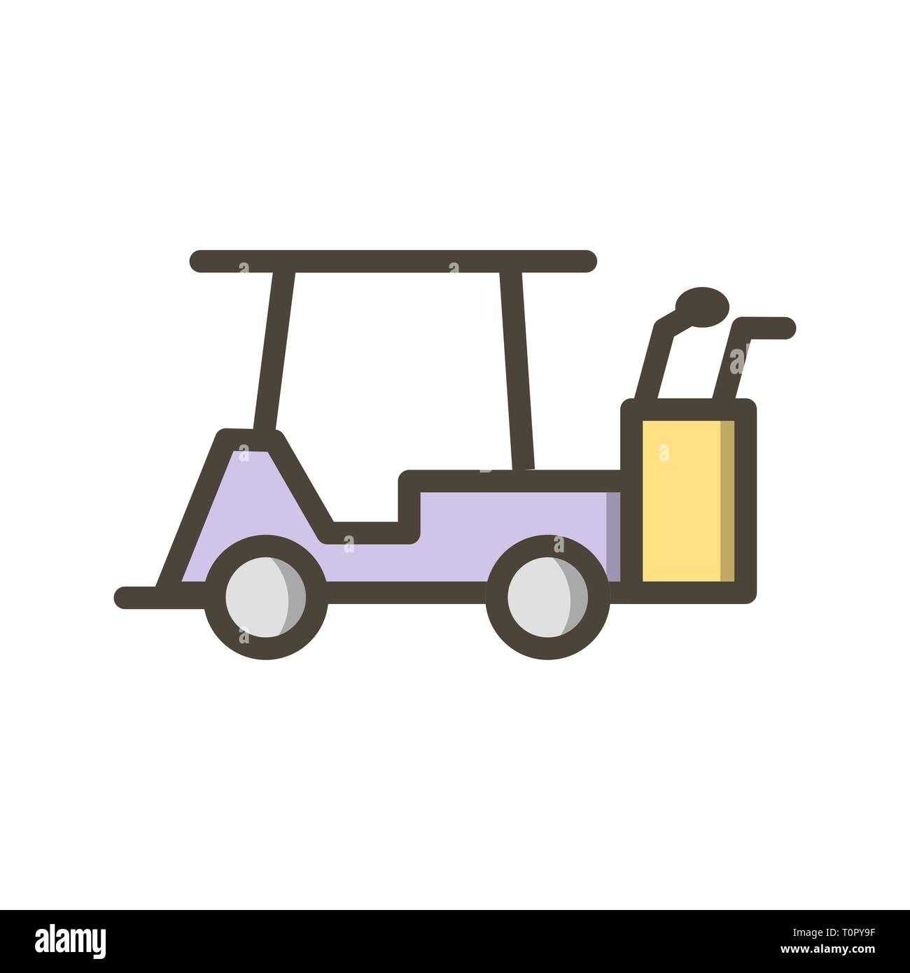 Illustration Golf Cart Icon Stock Photo - Alamy