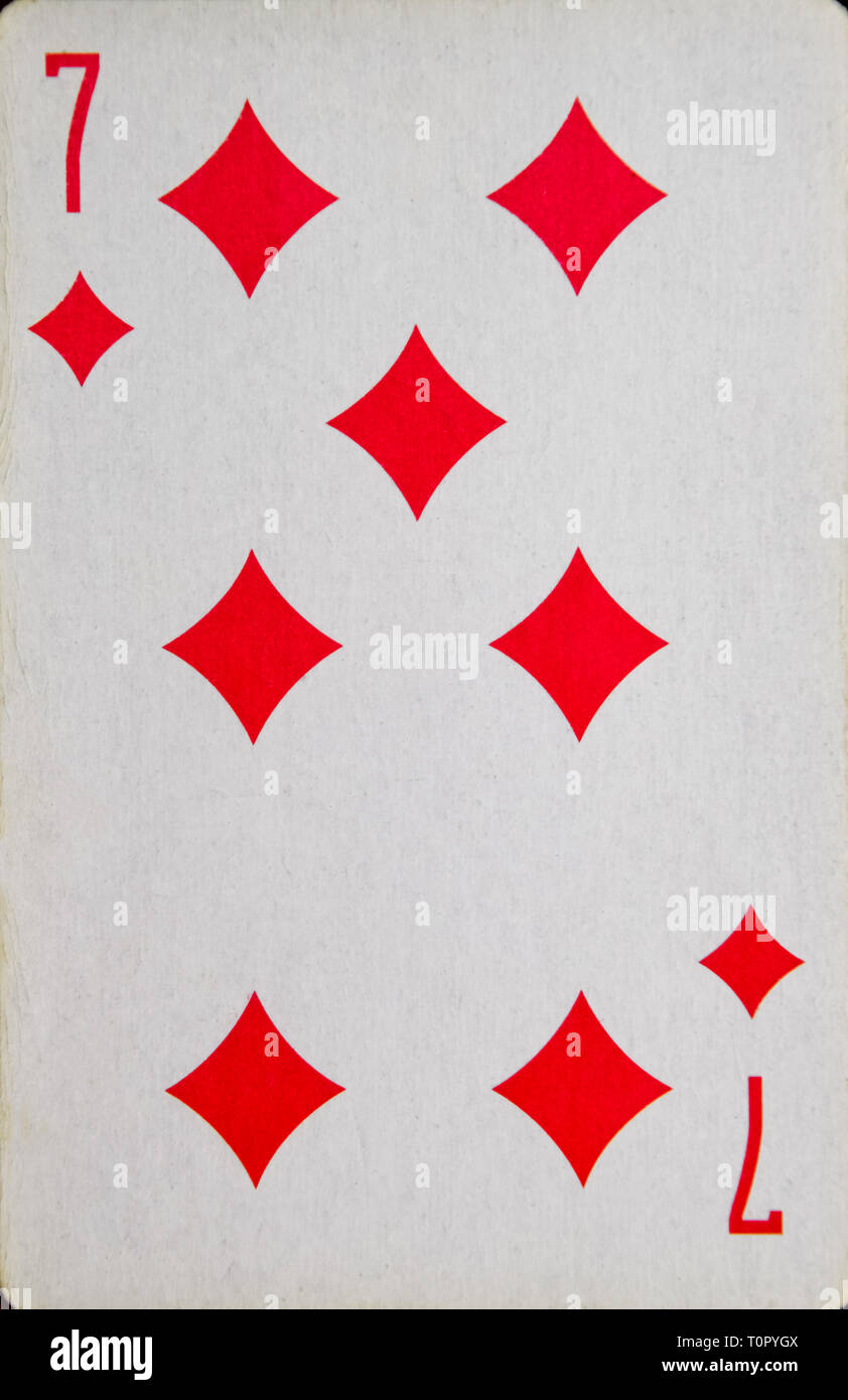 playing cards Card seven of diamonds, suit of diamonds Stock Photo - Alamy