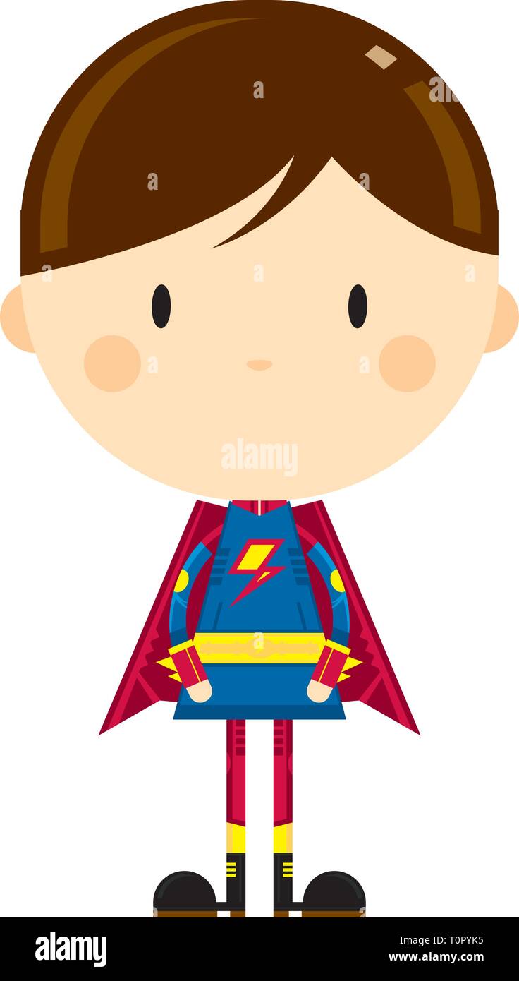 Cute Cartoon Heroic Superhero Character Stock Vector Image & Art - Alamy