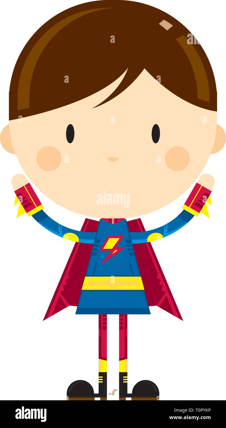 Cute Cartoon Heroic Superhero Character Stock Vector Image & Art - Alamy