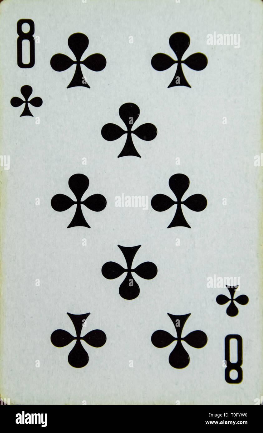 playing cards Card playing eight clubs, suit clubs Stock Photo - Alamy