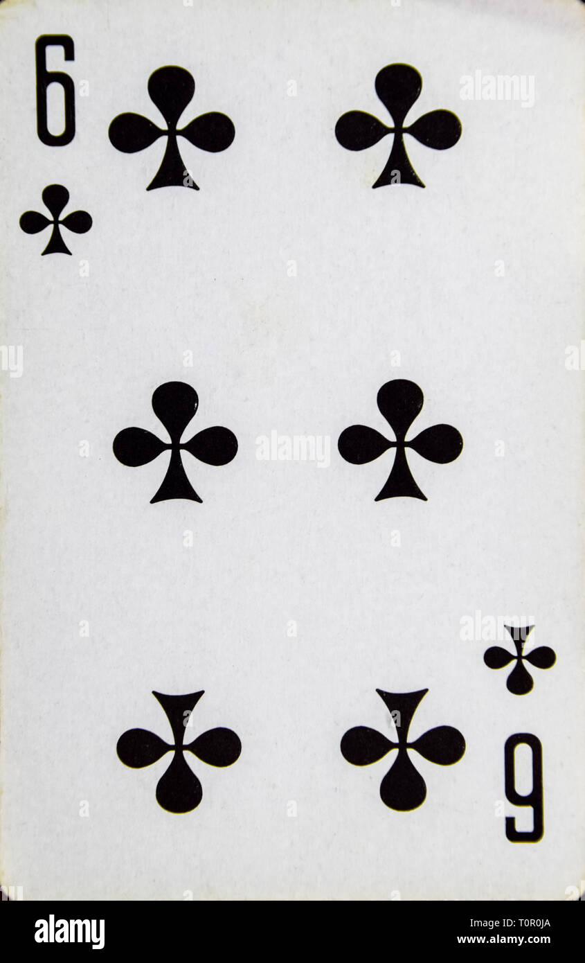 playing cards Card playing six clubs, suit clubs Stock Photo - Alamy
