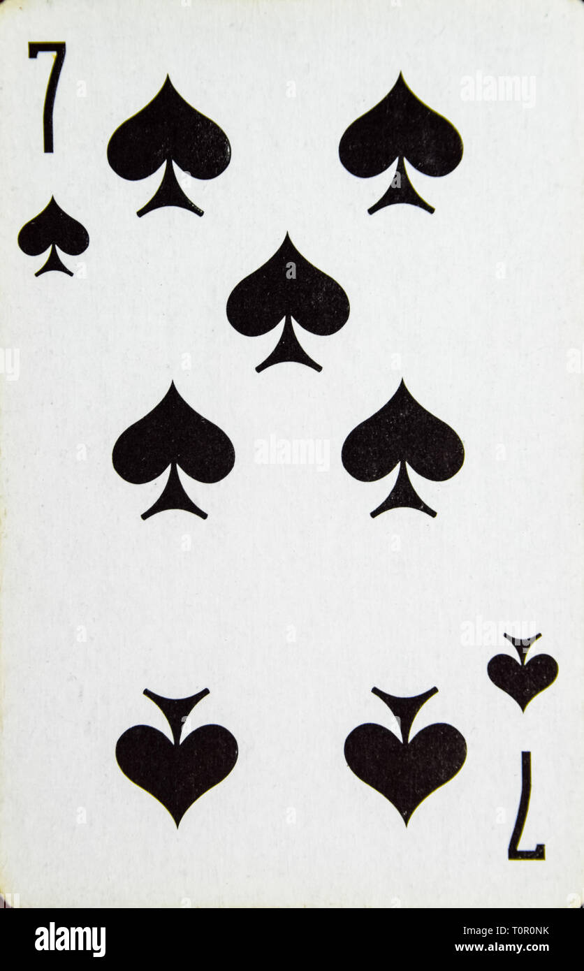 playing cards Card playing seven peak suit of spades Stock Photo - Alamy