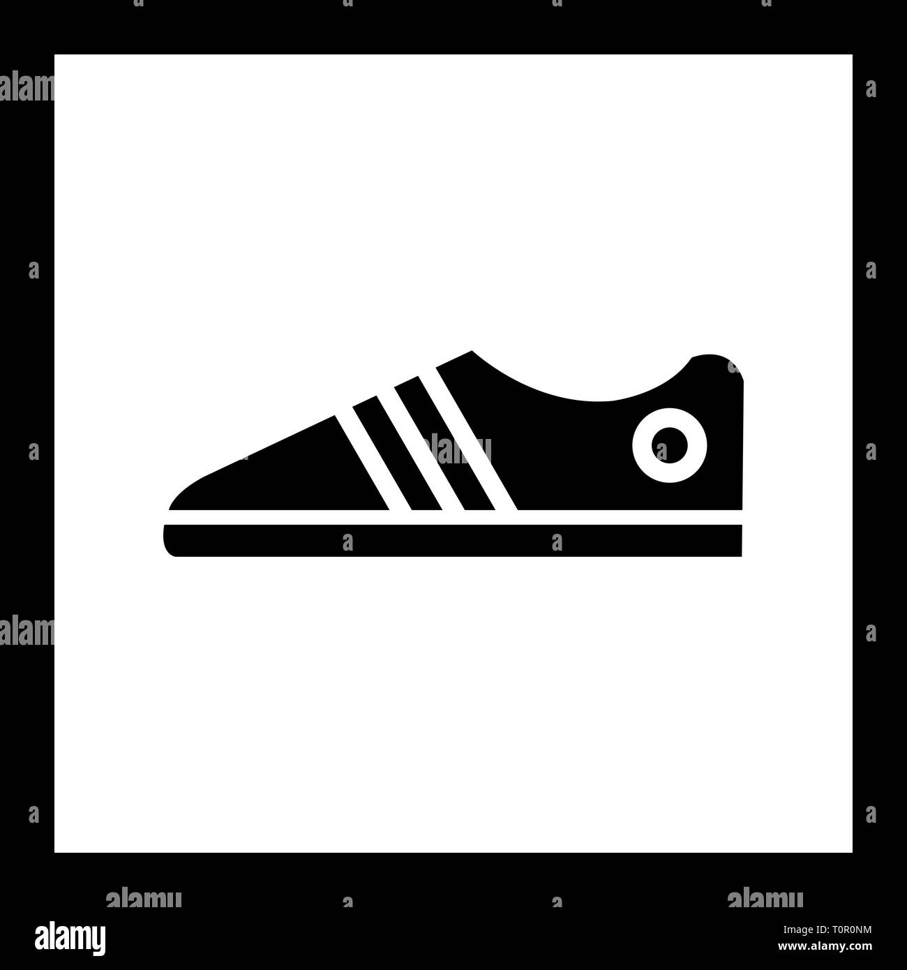 Sneaker icon shoes symbol flat Black and White Stock Photos & Images ...
