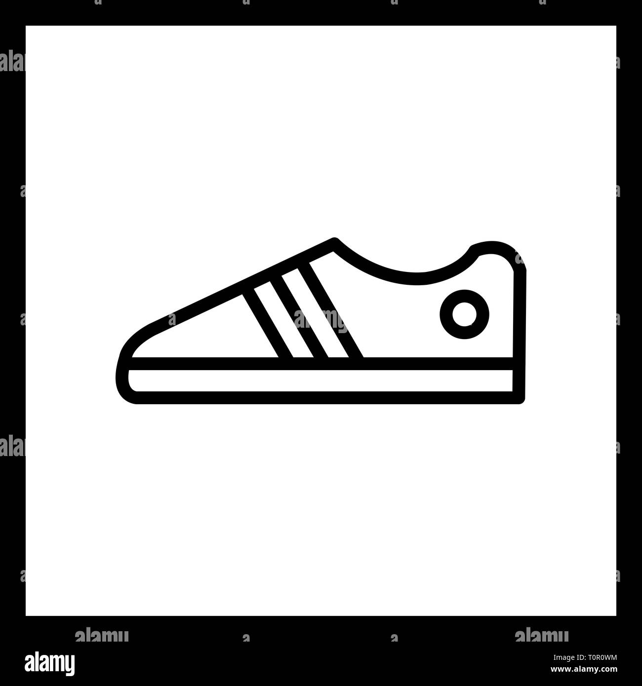 Sneaker icon shoes symbol flat Black and White Stock Photos & Images ...
