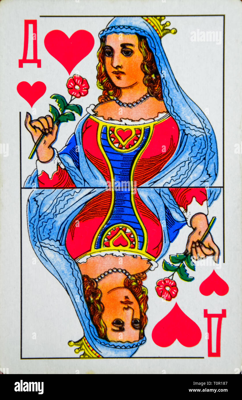 Queen of hearts - playing card suit, playing cards Stock Photo - Alamy