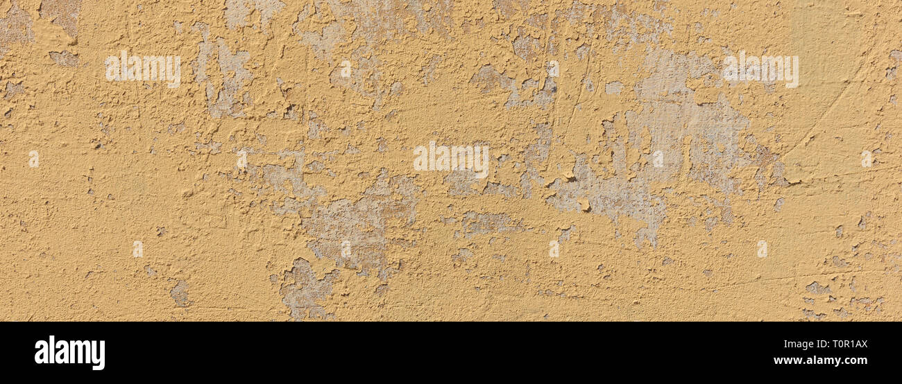 Beige yellow color, painted and peeled wall texture grunge background ...