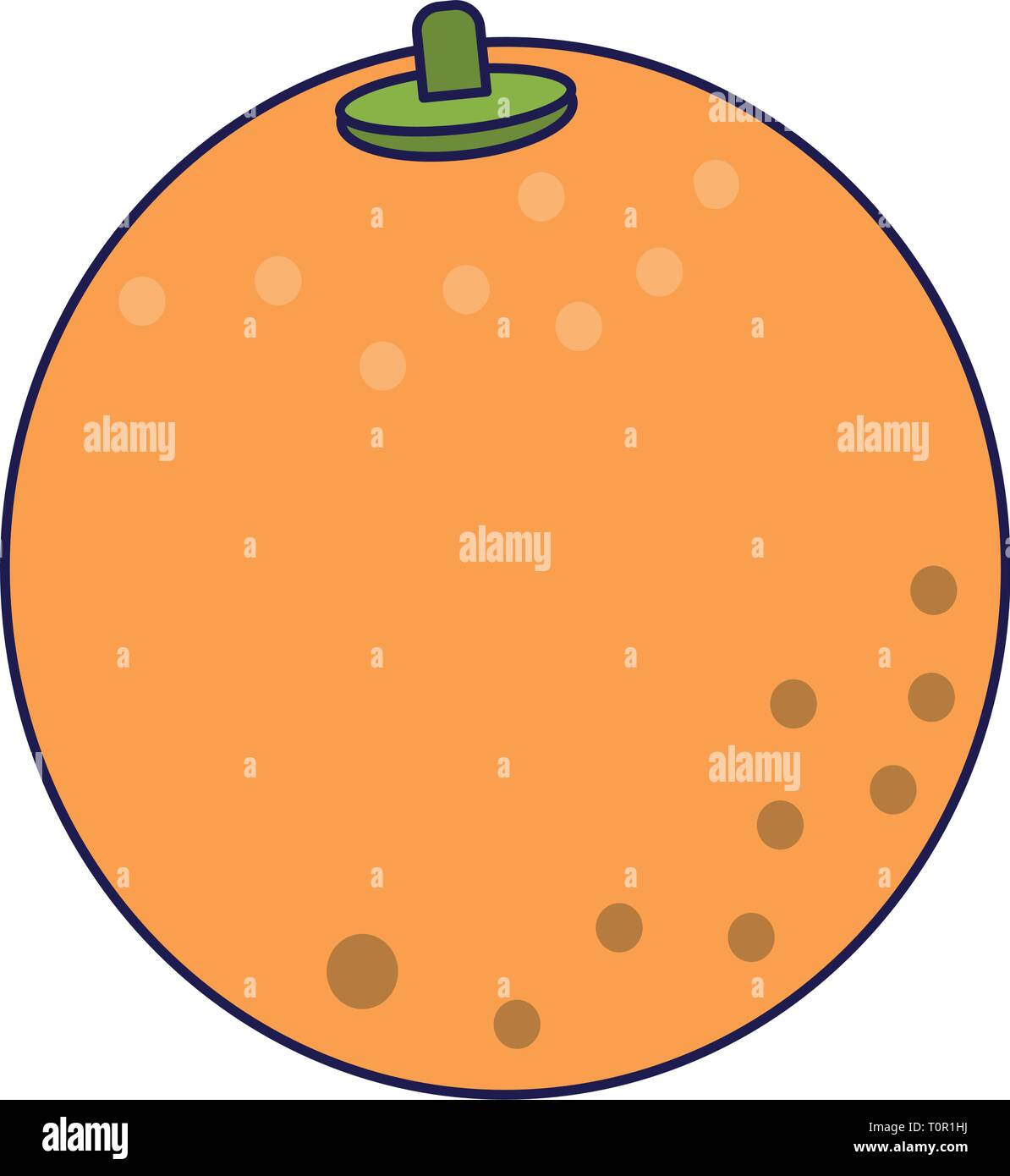 Orange fruit cartoon isolated blue lines Stock Vector Image & Art - Alamy