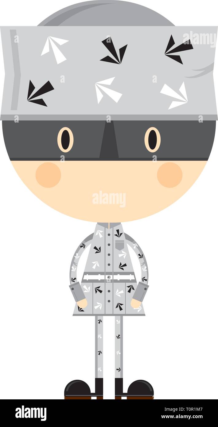 Adorably Cute Cartoon Prisoner in Vintage Arrow Style Uniform Stock ...